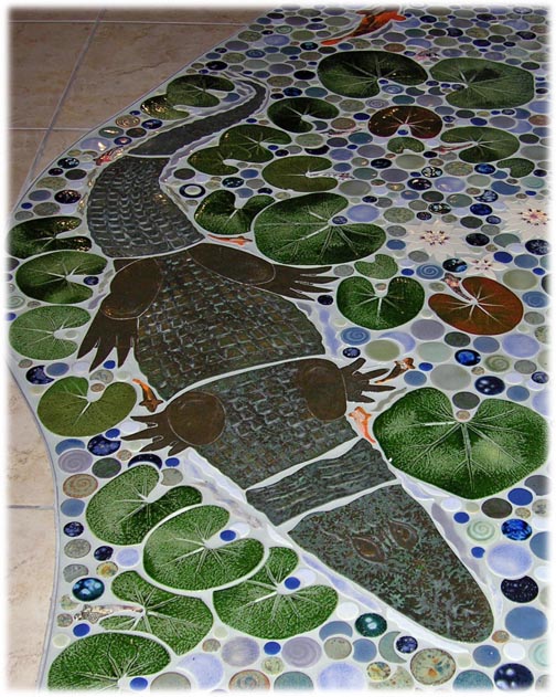 Alligator mosaic (shaped) ceramic tile floors by Tiles with Style ...