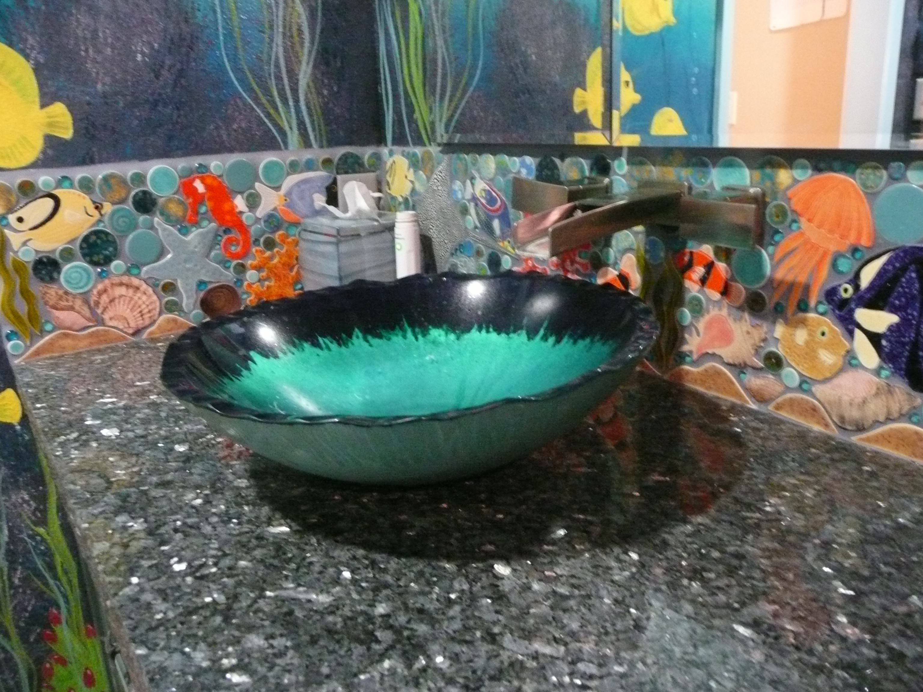 Tropical coral reef mosaic ceramic tiles by Tiles with Style featured ...