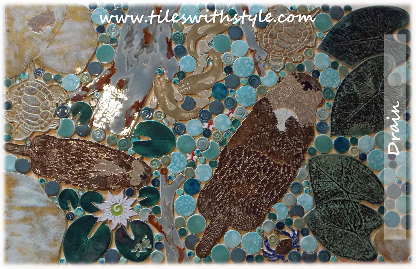 Otter mosaic tile shower floor by Tiles with Style featured on Design ...