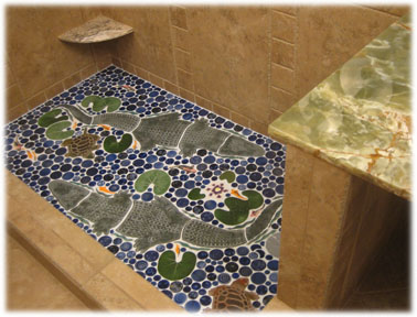 Alligator mosaic (shaped) ceramic tile floors by Tiles with Style ...