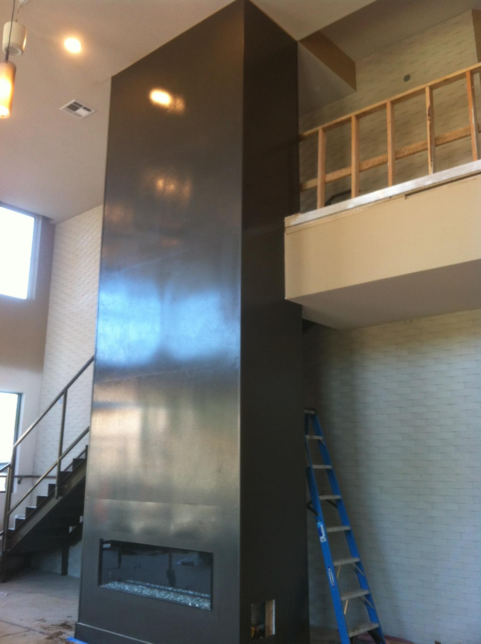 Custom hand finished metal architechural panels by BlueSkyGlassDesign ...