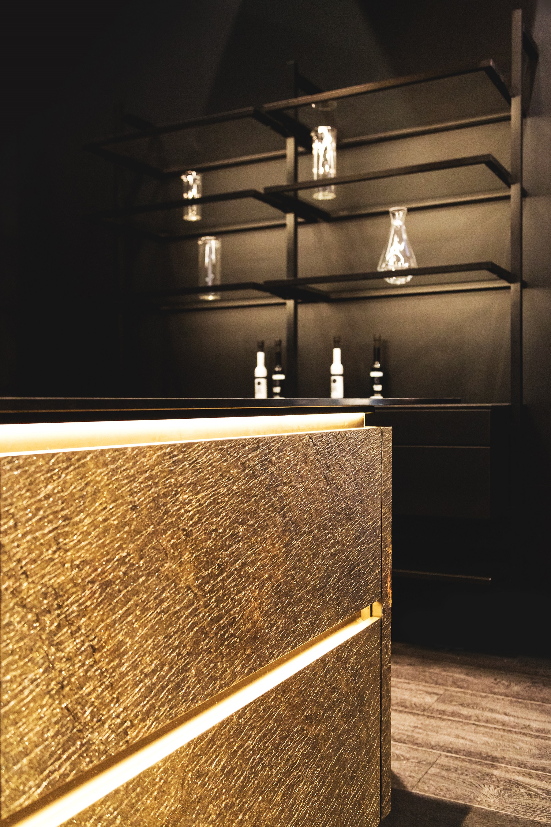 Bauformat Kitchen with large island and lighted storage by Bauformat ...