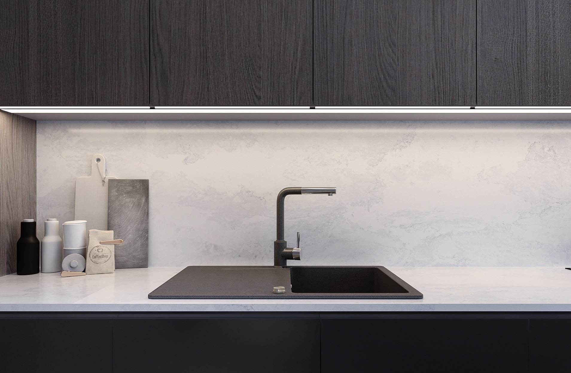 Luna Plena BQ8881 by Vicostone Quartz Surfaces featured on Design Journal.