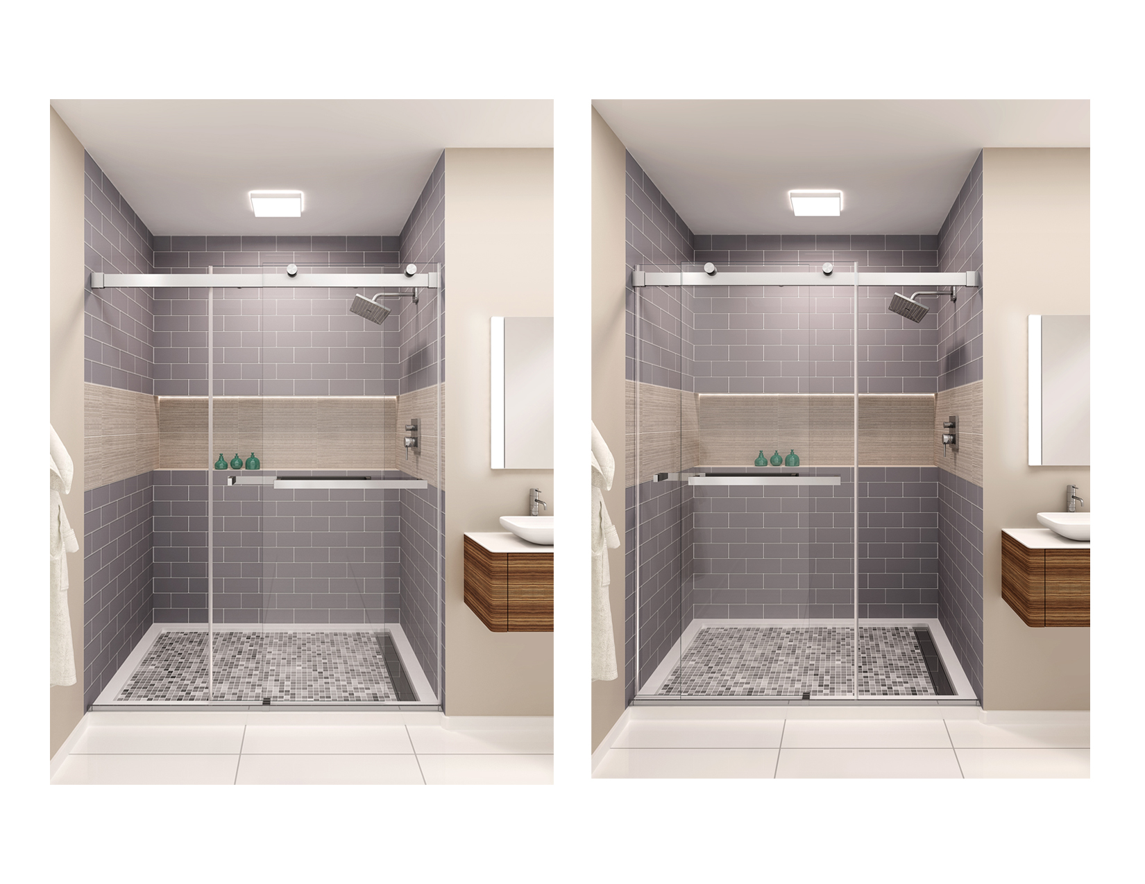 Equalis Series™ Frameless By-Pass Shower Doors by GlassCrafters Inc ...