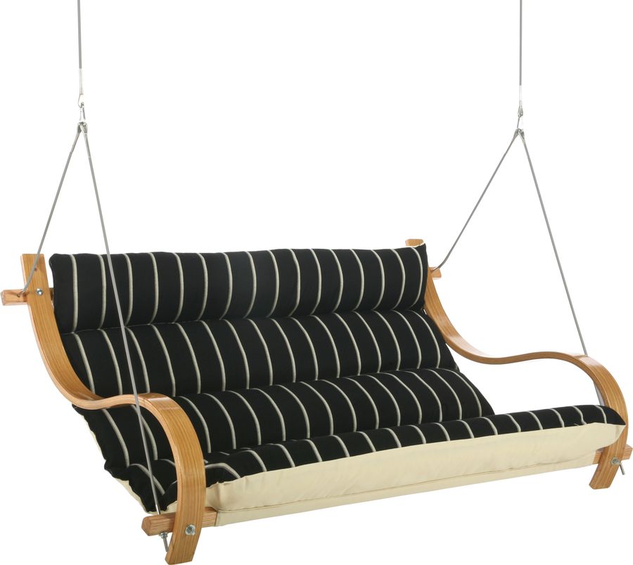 Classic Black Stripe Deluxe Cushioned Double Swing by Hatteras Hammocks ...